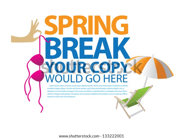 Spring Break Template Eps 8 Vector Stock Vector (Royalty Free ...