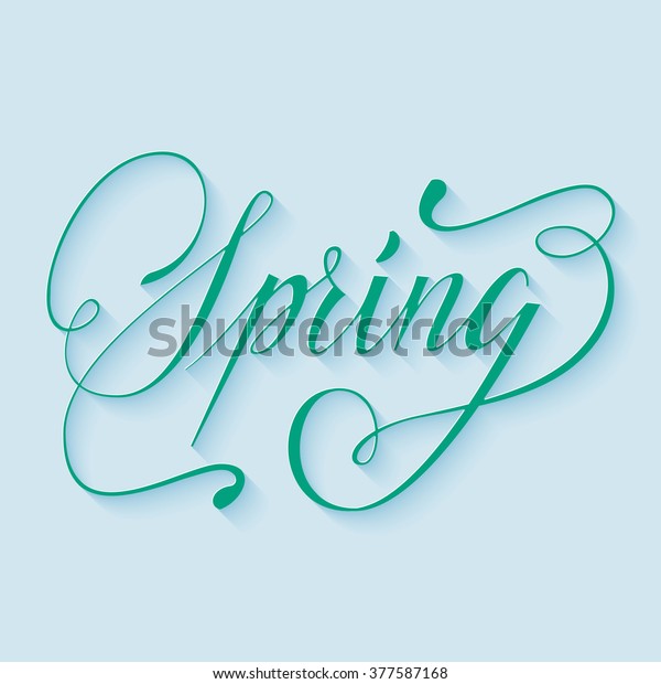 Spring Calligraphy Title Vector Hand Written Stock Vector (Royalty Free ...
