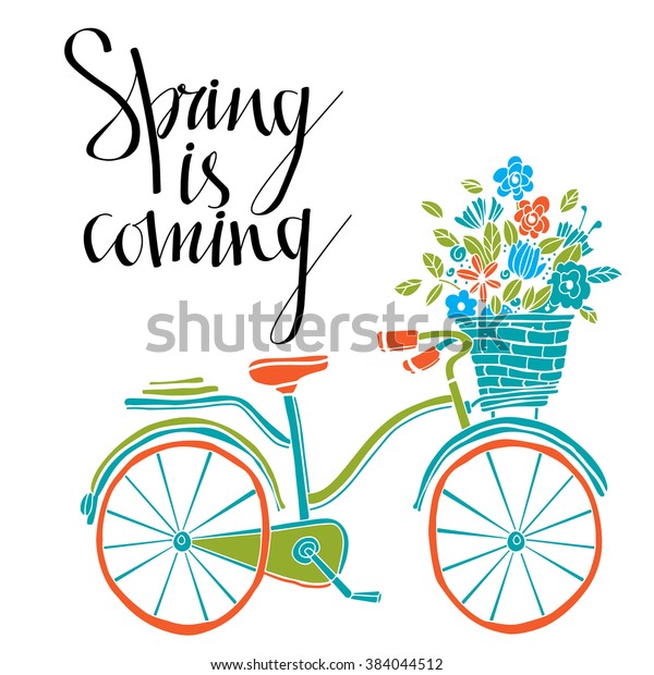 Spring Card Design Isolated Calligraphic Text Stock Vector (Royalty ...