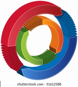 Spring Coiled Arrow Diagram 3d Chart Stock Vector (Royalty Free ...