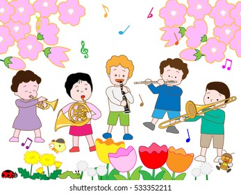 Spring Concert Children Stock Vector (Royalty Free) 533352211 ...