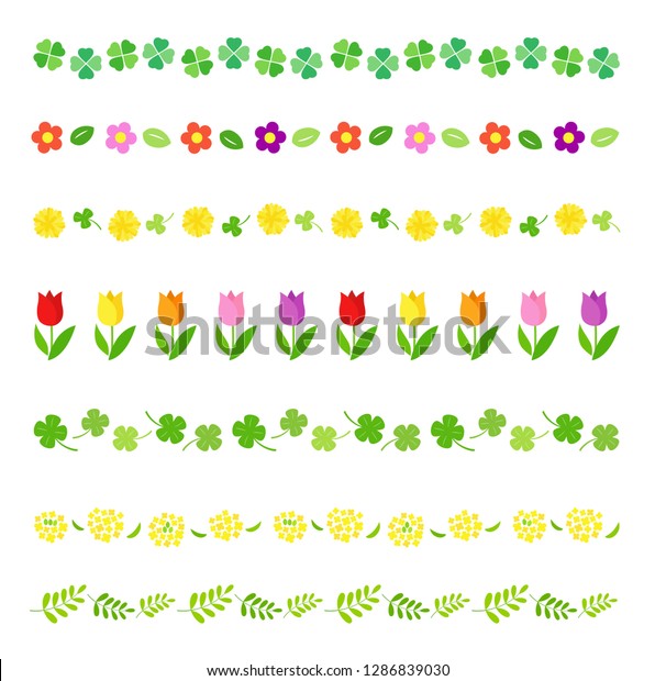 Spring Decoration Line Set Stock Vector (Royalty Free) 1286839030 ...