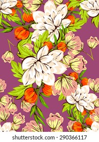Spring Delight Collection Beautiful Wallpaper Seamless Stock Vector ...