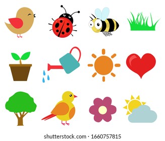 Spring Design Set Vector Illustration Stock Vector (Royalty Free ...