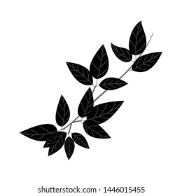 Spring Floral Leaves Bw: vector de stock (libre de regalías) 1446015455 ...
