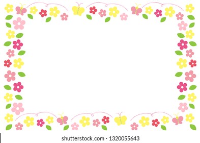 Spring Flower Butterfly Frame Stock Vector (Royalty Free) 1320055643 ...
