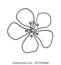 Spring Flower Outline Vector Illustration Stock Vector (Royalty Free ...