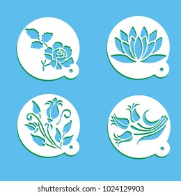 Spring Flower Stencils Stock Vector (Royalty Free) 1024129903 ...