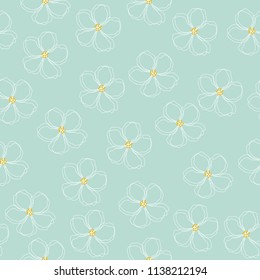 Spring Flower Teal Color Background Stock Vector (Royalty Free ...