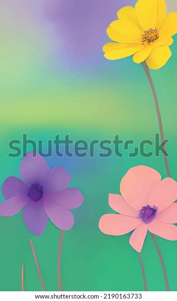 Spring Flowers Background Pastel Colors Stock Vector (Royalty Free ...
