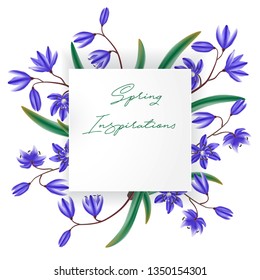 Spring Flowers Greeting Card Template Stock Vector (Royalty Free ...