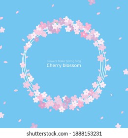 Spring Flowerscherry Blossom Round Frame Vector Stock Vector (Royalty ...