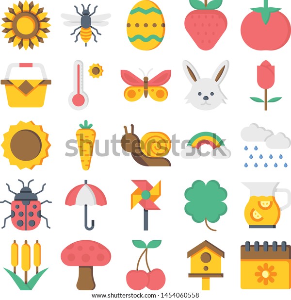 Spring Icons Pack Isolated Spring Symbols: เวกเตอร์สต็อก (ปลอดค่า ...