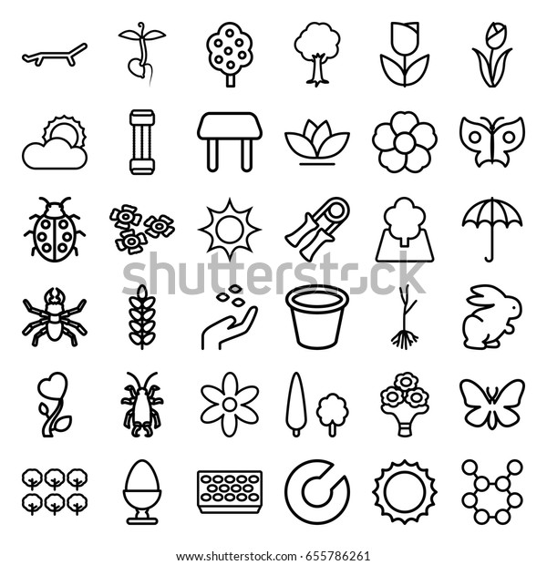 Spring Icons Set Set 36 Spring Stock Vector (Royalty Free) 655786261 ...