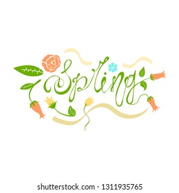 Spring Lettering Flowers Title Flowers Spring Stock Vector (Royalty ...