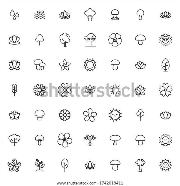 Spring Line Icons Set Stroke Vector Stock Vector (Royalty Free ...