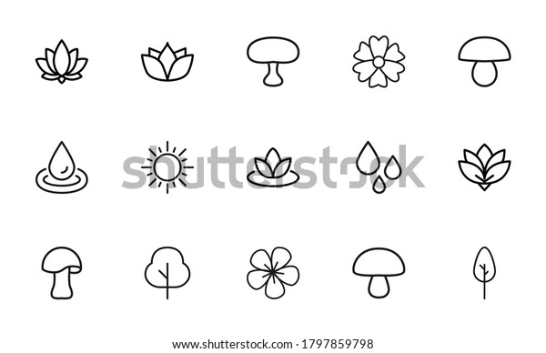 Spring Line Icons Set Stroke Vector Stock Vector (Royalty Free ...