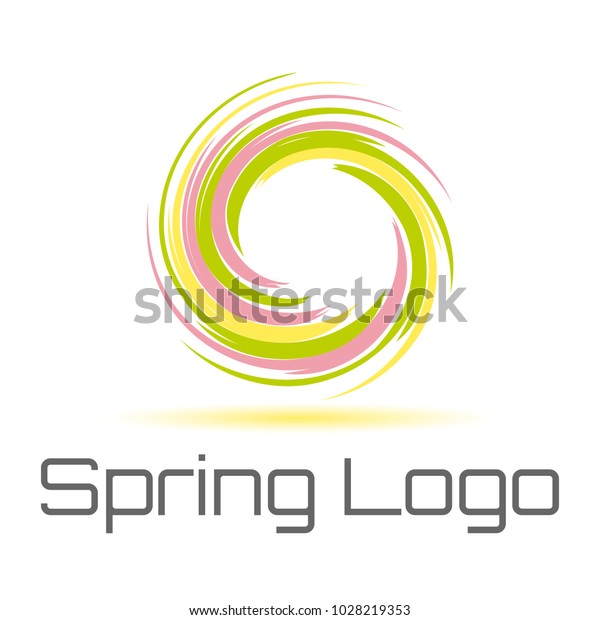 Spring logo design decorative eco template vector illustration leaf ...