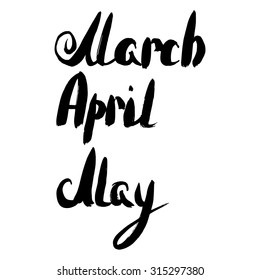 Spring Monthsmarch April May Hand Drawn Stock Vector (Royalty Free ...