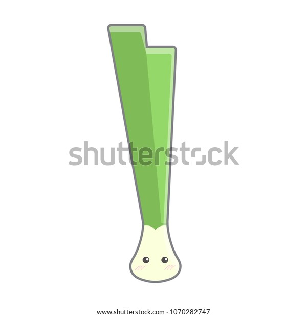 Spring Onion Cartoon Object On White Stock Vector (Royalty Free ...