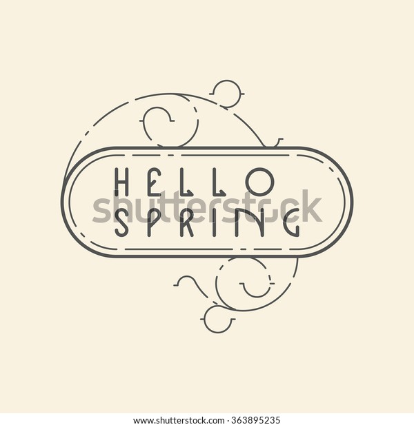 Spring Outline Font Poster Text Lettering Stock Vector (Royalty Free ...