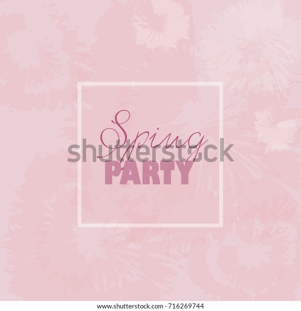 Spring Party Background Card Invitation Flower Stock Vector (Royalty ...