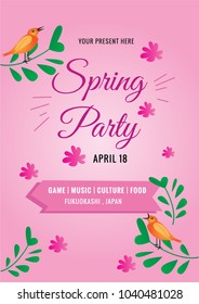 Spring Party Invitation Stock Vector (Royalty Free) 1040481028 ...