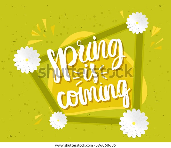 Spring Positive Green Poster Spring Blooming Stock Vector (Royalty Free ...