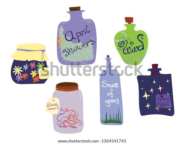 Spring Potions Set Number One Seasons Stock Vector (Royalty Free ...
