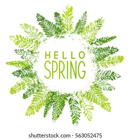 Tropical Hawaii Leaves Palm Tree Wreath Stock Illustration 712727008 ...