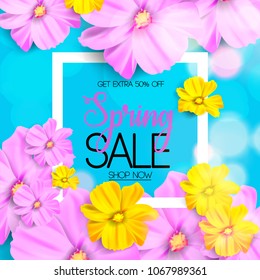 Spring Sale Background Flowers Stock Vector (Royalty Free) 1067989361 ...