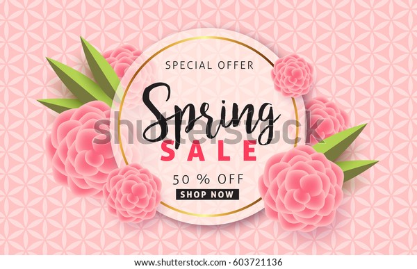 Diseño de fondo de venta primaveral con una hermosa flor colorida para ...