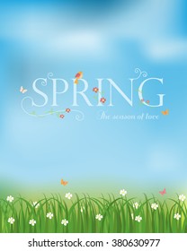 Spring Season Love Background Backdrop Can Stock Vector (Royalty Free ...