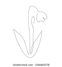 Spring Snowdrop One Line Drawing Vector: Vector có sẵn (miễn phí bản ...