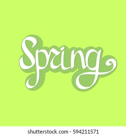Spring Sticker Calligraphy Lettering Word Design Stock Vector (Royalty ...