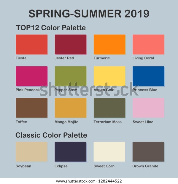 Spring Summer 2019 Color Palette Fashion Stock Vector (Royalty Free ...