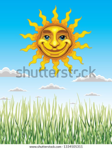 Spring Summer Sun Illustration Celebrating Spring Stock Vector (Royalty ...