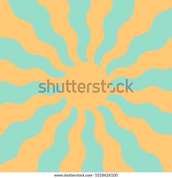 Spring Sun Pastel Colors Wavy Rays Stock Vector (Royalty Free ...