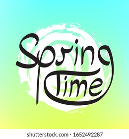 Spring Time Text On Color Background Stock Vector (Royalty Free ...