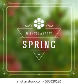 Spring Vector Typographic Greeting Card Poster Stock Vector (Royalty ...