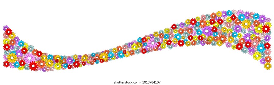 Spring Wave Made Colorful Flowers Stock Vector (Royalty Free ...