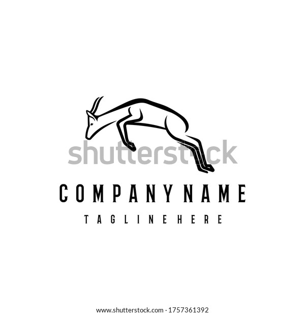 Springbok jumping logo design template. Awesome a springbok jump logo ...