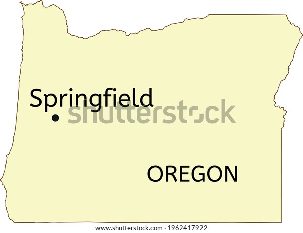 Springfield City Location On Oregon State Stock Vector (Royalty Free ...