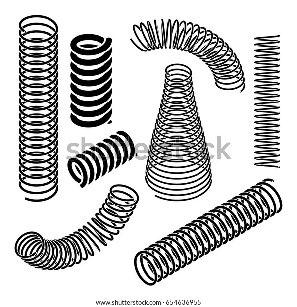 Springs Collection Isometric View Stock Vector (Royalty Free) 654636955