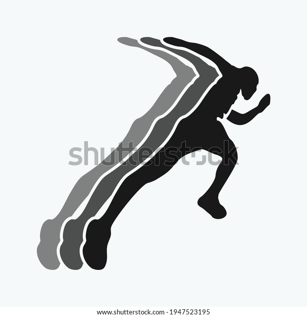 Sprint Silhouette Vector Illustration Template Stock Vector (Royalty ...