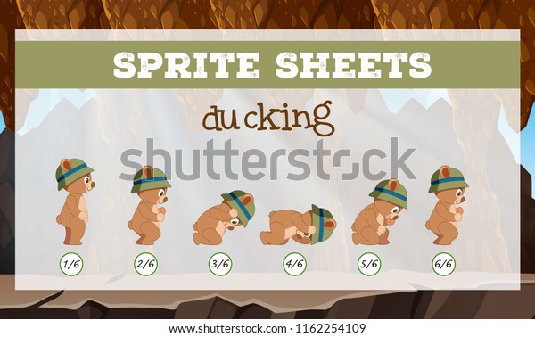 Sprite Sheet Bear Ducking Illustration Stock Vector (Royalty Free ...