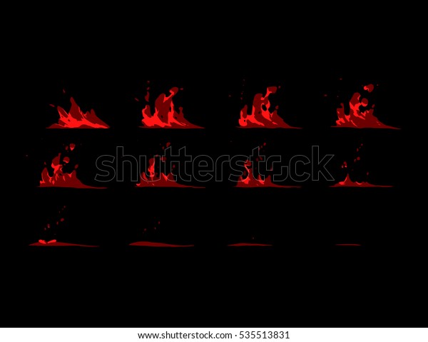 Sprite Sheet Blood Splashes Blood Wave Stock Vector (Royalty Free ...