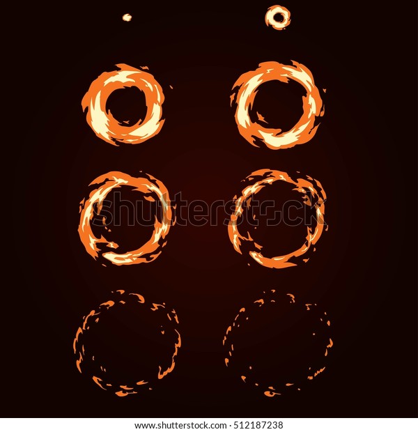 Sprite Sheet Cartoon Fire Explosion Mobile Stock Vector (Royalty Free ...