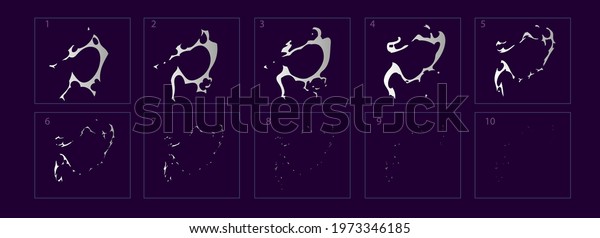 Sprite Sheet Dust Splash White Color Stock Vector (Royalty Free ...