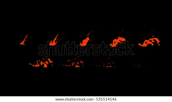 Sprite Sheet Lava Wave Strike Lava Stock Vector (Royalty Free) 535514146
